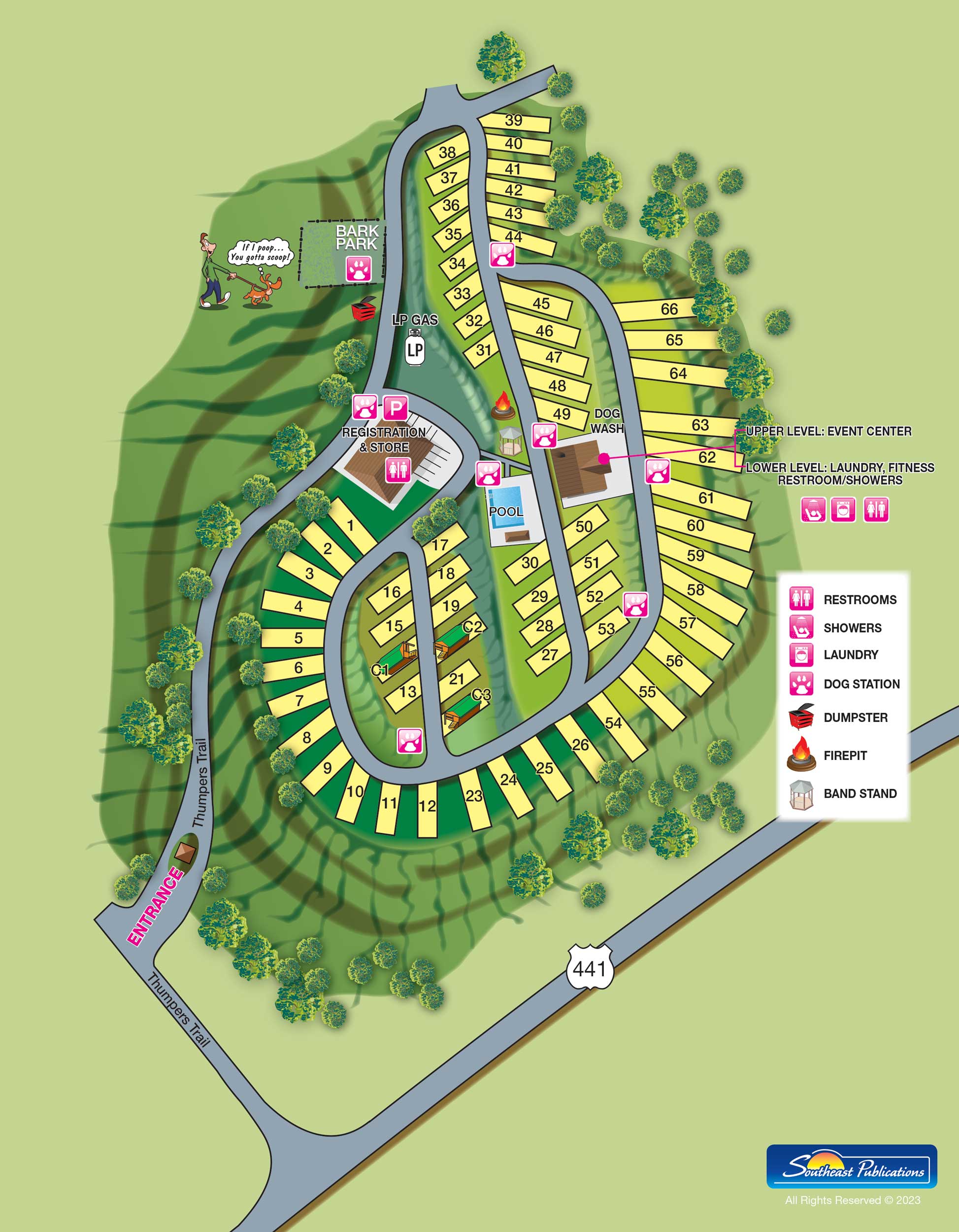 RV Resort Map For The Great Outdoors | The Great Outdoors RV Resort | 2024